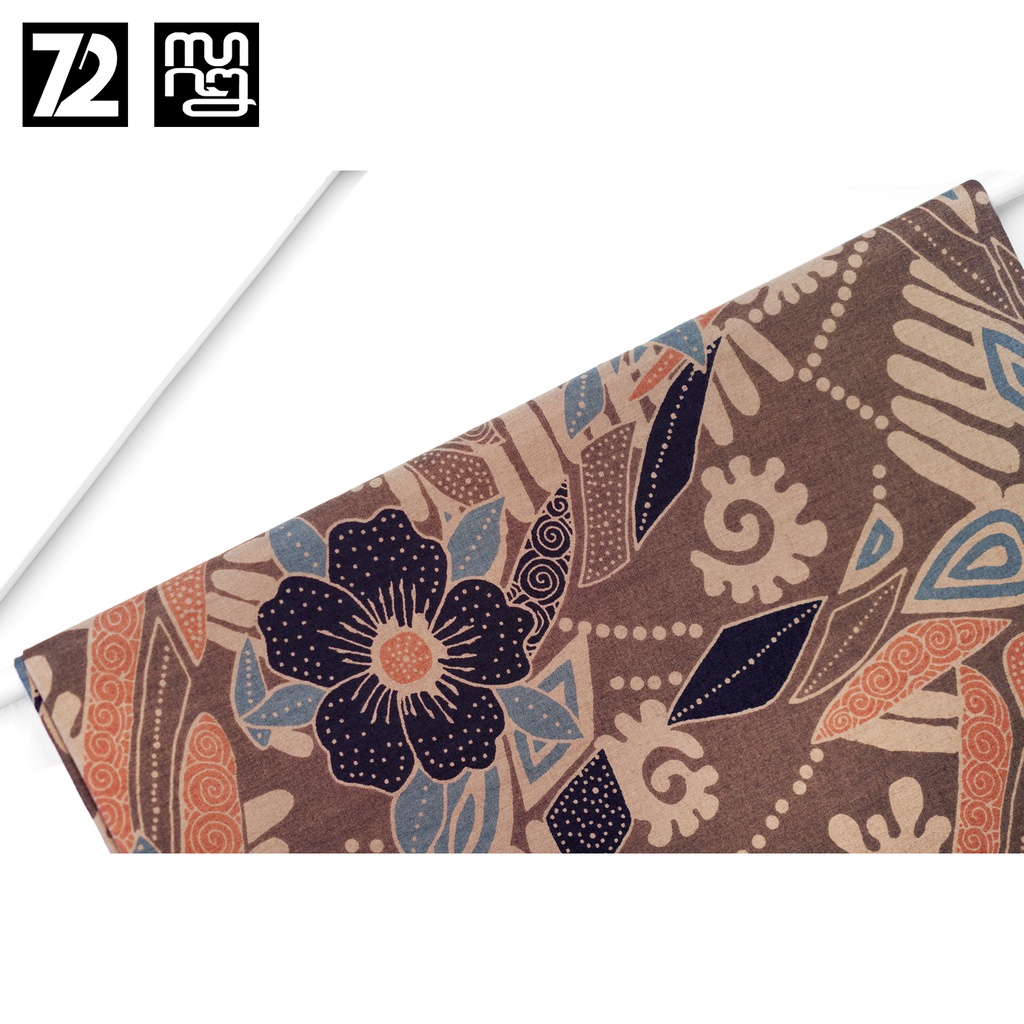 KATUN Premium BATIK Fabric Cotton Material Flower Motif Brown Color 724027 Stamp 72-zipper Side ...
