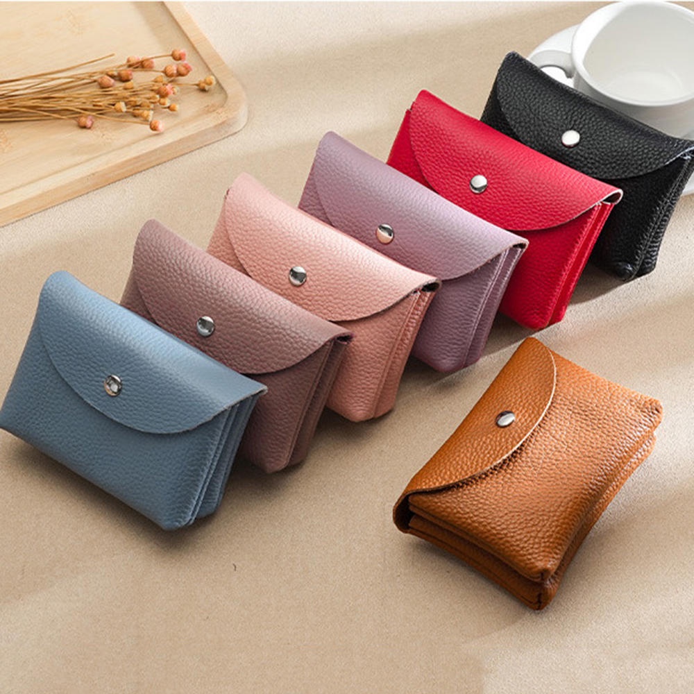 Retro Genuine Leather Coin Purse Zipper Small Wallets Card Holder Bag ...