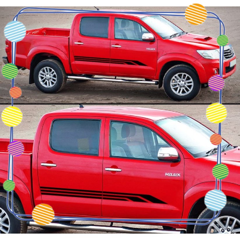 2X Side Door Stripes Decal Sticker Graphic Compatible with Toyota Hilux ...