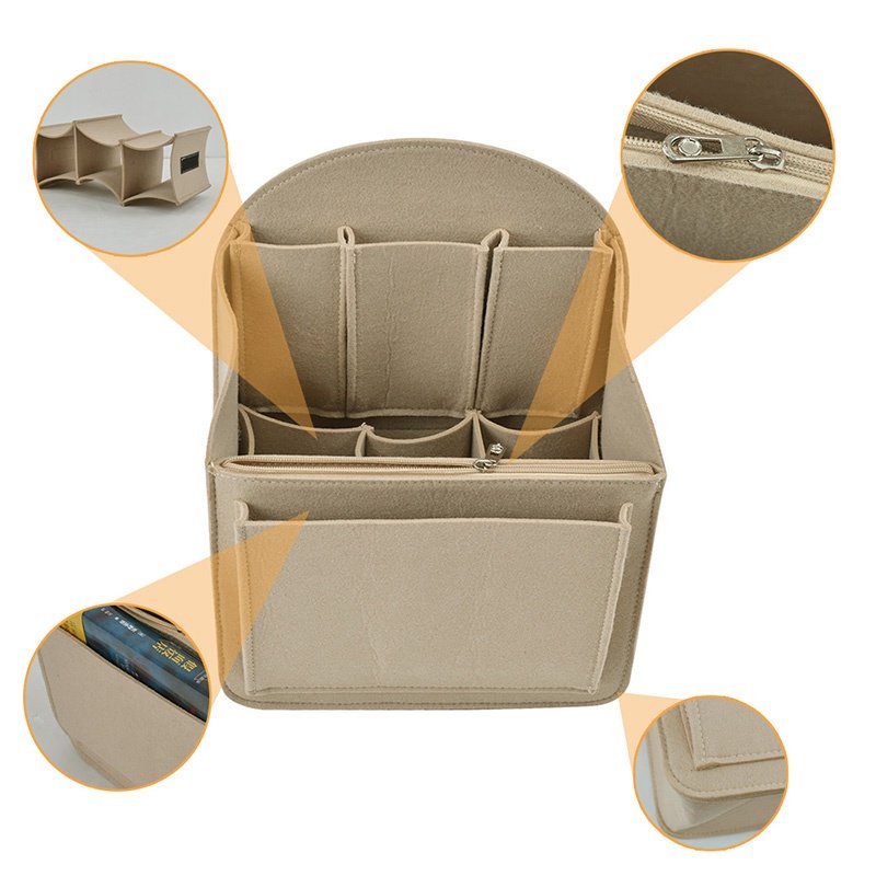 Backpack Organizer Insert Bag Felt Liner Bag with Multi-Pockets ...