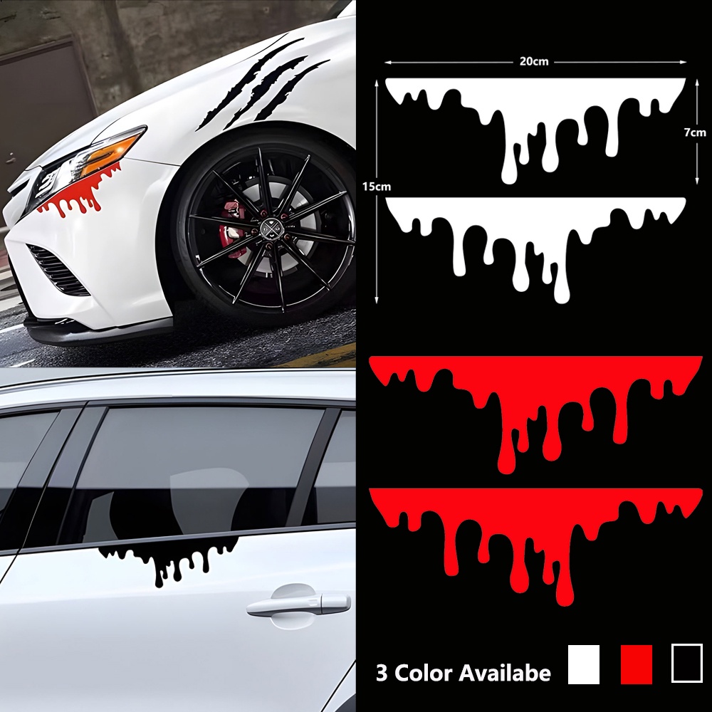 2PCS Horror Blood Drop Graphic Car Sticker For BMW Mercedes-Benz Modern ...