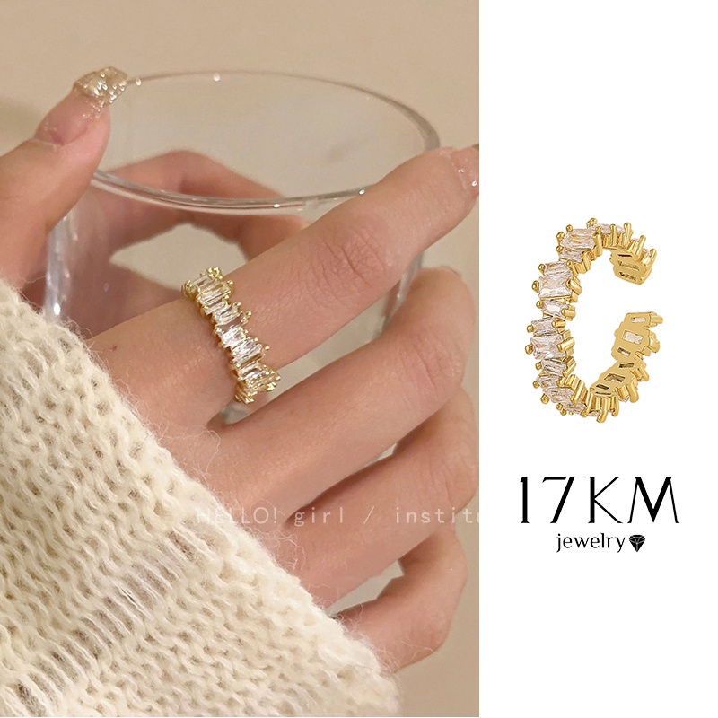 17KM Luxury Gold Ring for Women Zircon Open Rings Jewelry Accessories ...