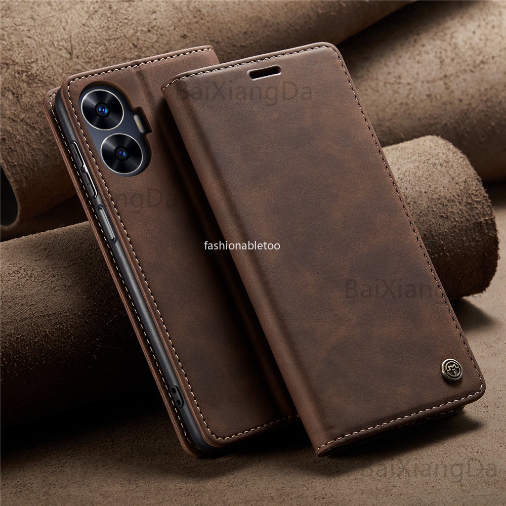 Flip Matte Leather Phone Case For Realme C55 Nfc C 55 RealmeC55 Nfc ...