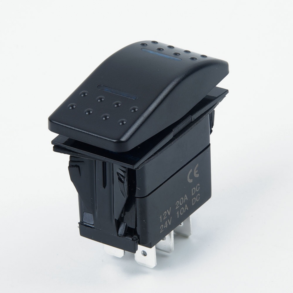 7 Pin DPDT ON-OFF-ON 2 LED Rocker Switch Car Truck Marine Universal 12 ...