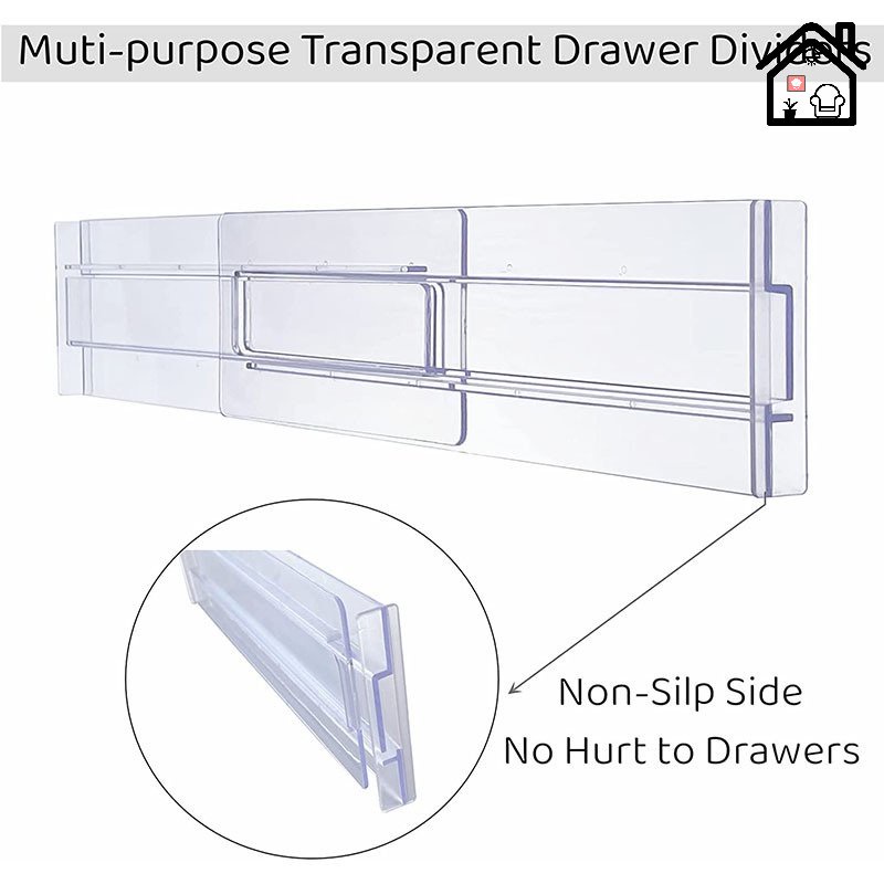 Transparent Acrylic Adjustable Cabinet Drawer Partition Organizers ...