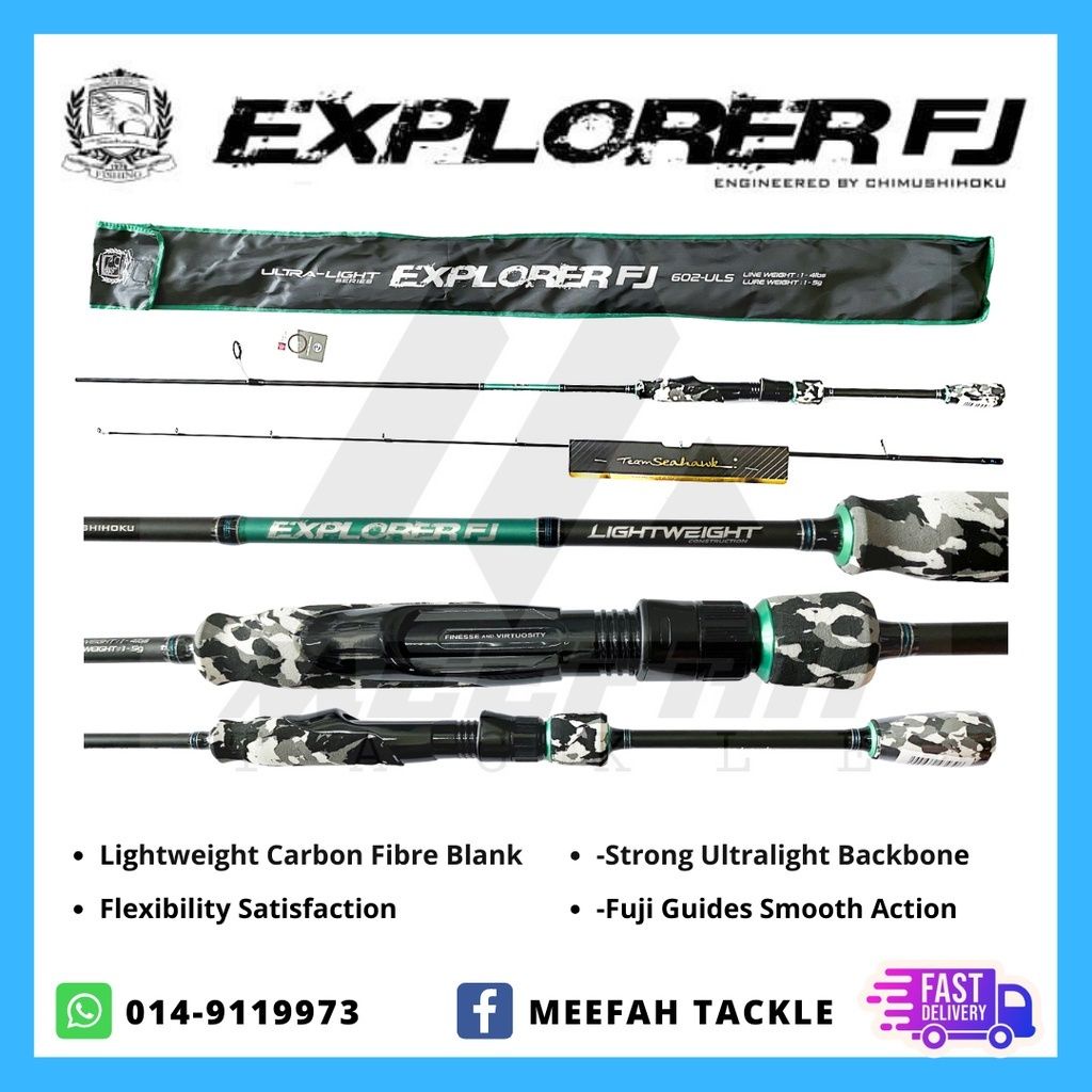 Team Seahawk Explorer FJ - Ultralight UL Spinning Fishing Rod Pancing ...