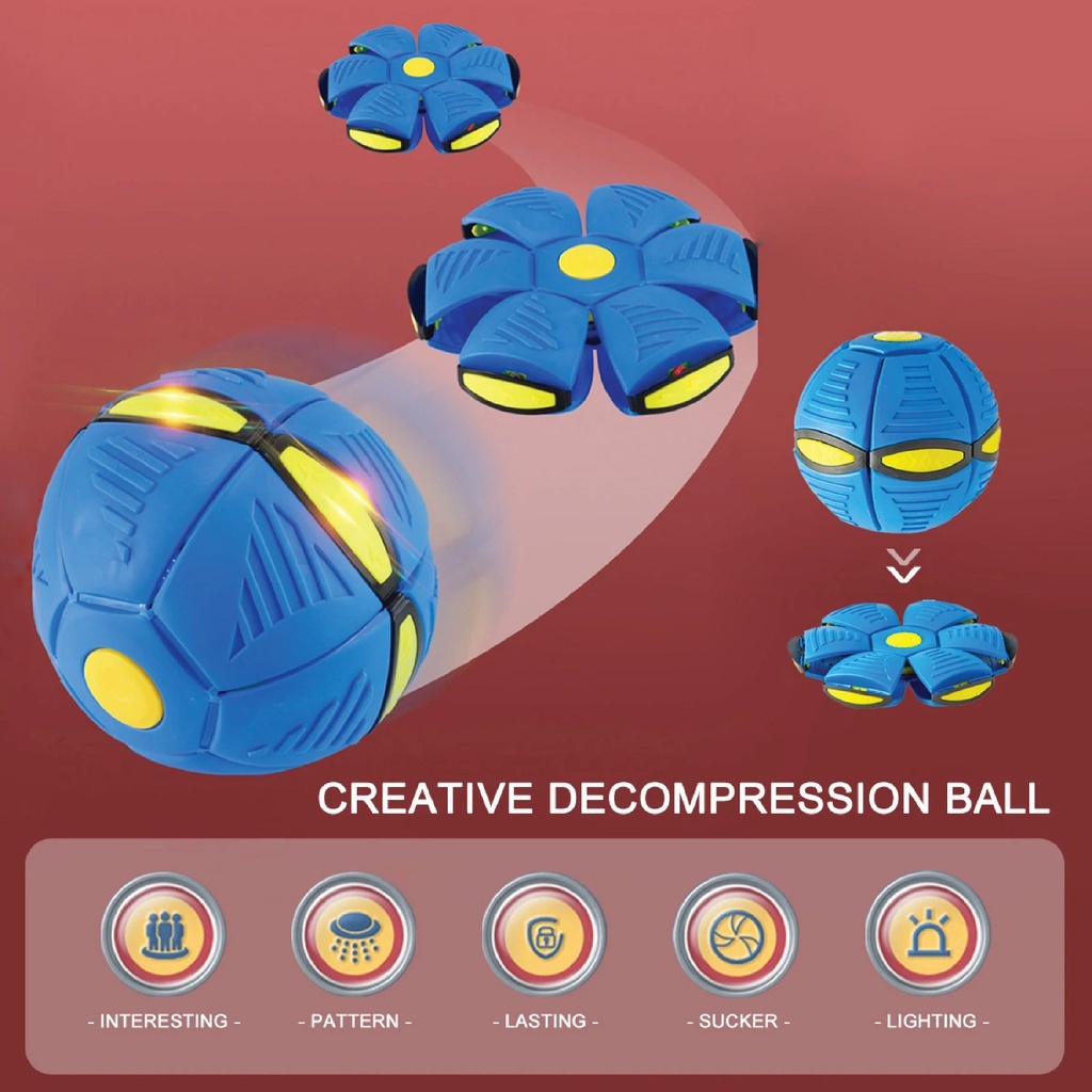 Magic Flying Saucer Ball UFO Flat Throw Disc Ball with LED Light Toy ...