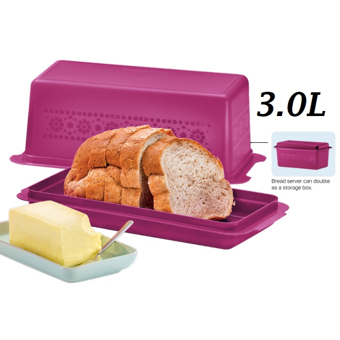 Tupperware Mosaic Bread Server 3.0L/ Bekas Roti/ Bread Keeper/ Roti ...