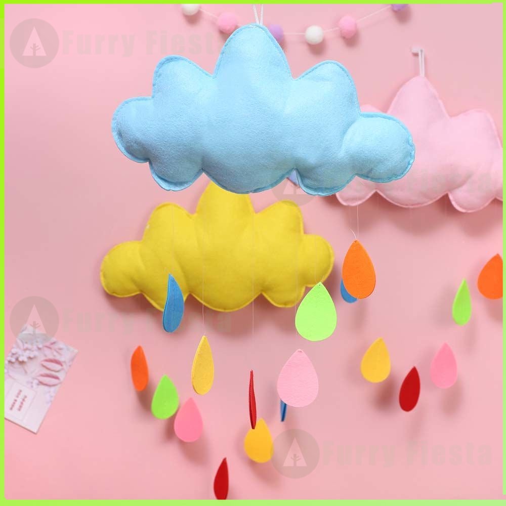Hanging Decoration Ornament Cloud Water Drop Decoration for Kids Crib ...