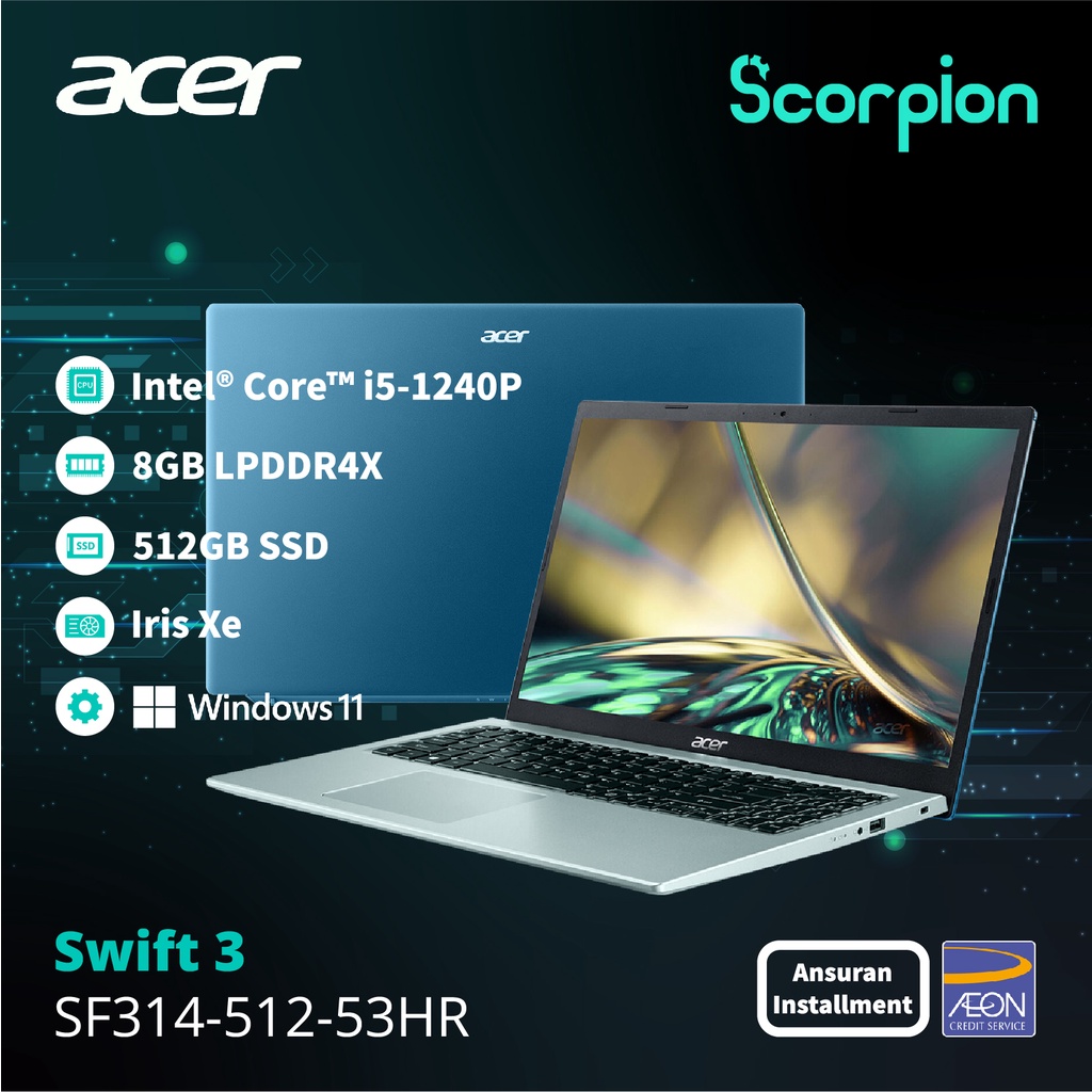 Acer Swift 3 Sf314 512 53hr Laptop（aeon Credit Services 36 Monthly