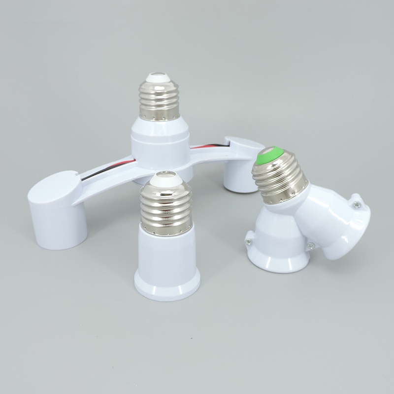 AC 110v 220v 2 In 1 E27 to 2 E27 head Extended LED Lamp base Holder ...