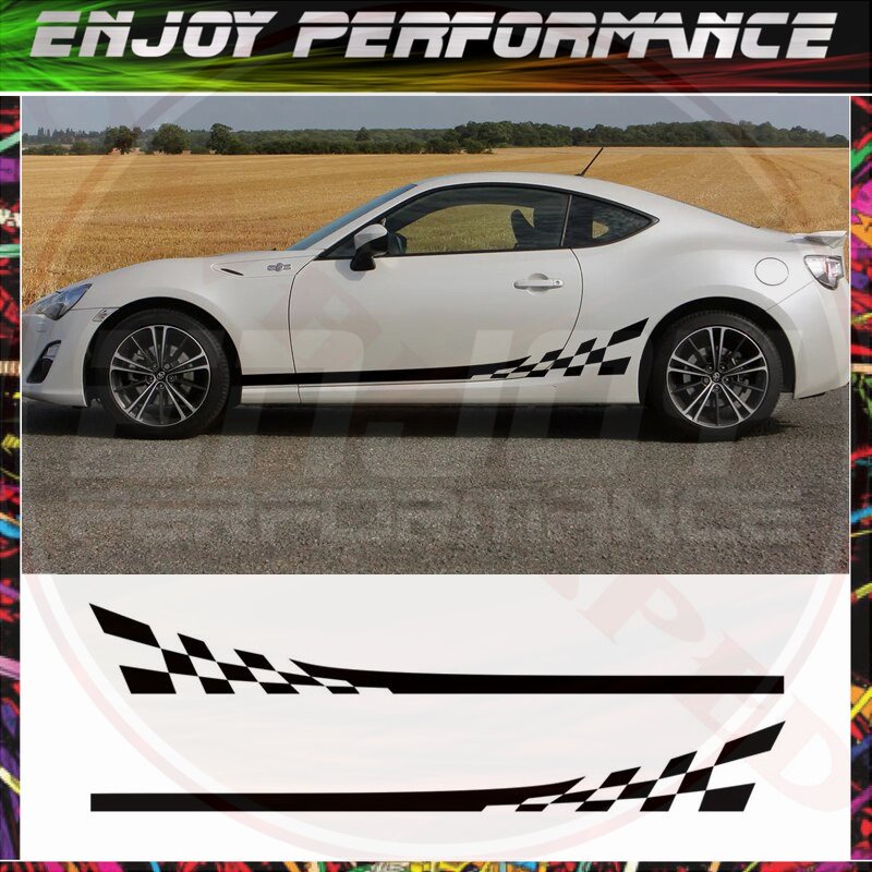 Racing Sport Flag Graphics Body Decals For-Toyota 86 GT Auto Door Side ...
