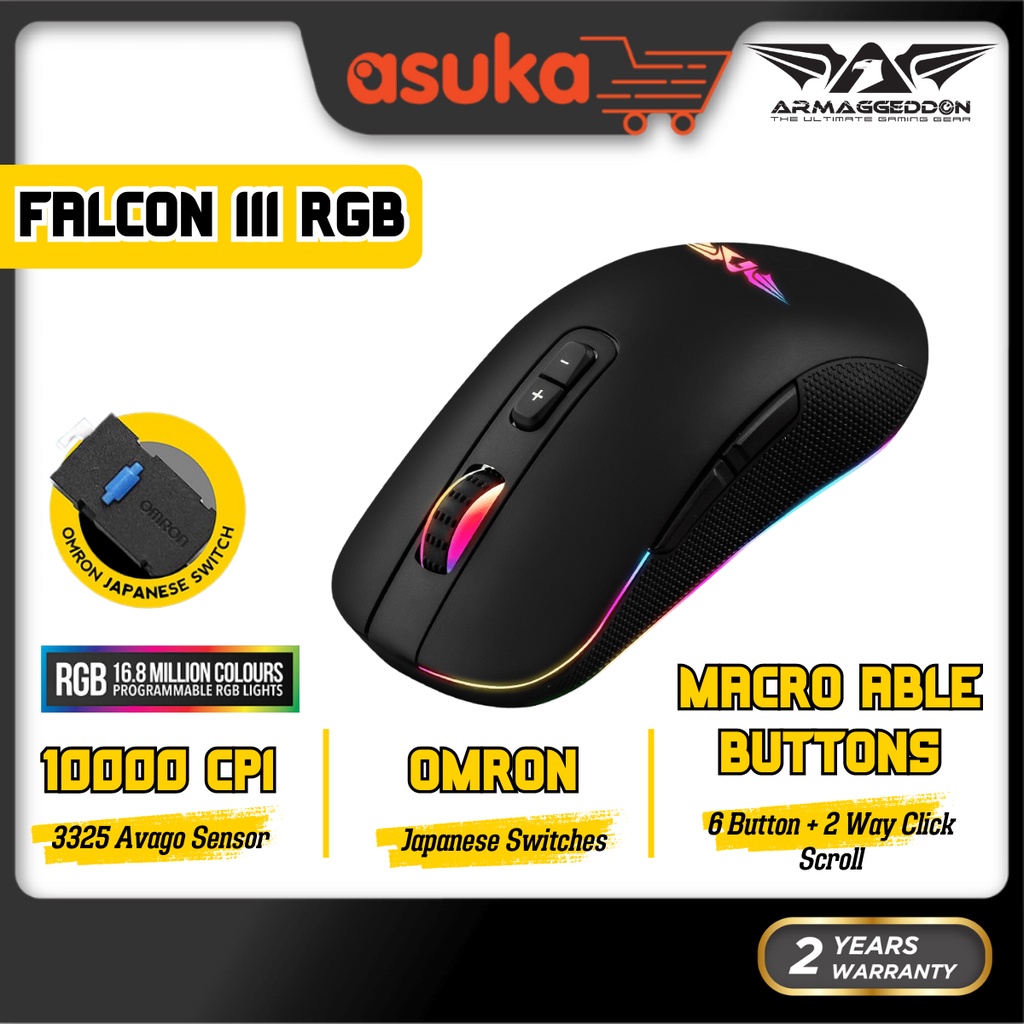 Armaggeddon Falcon III / Falcon 3 (10000 CPI) RGB Gaming Mouse | Shopee ...