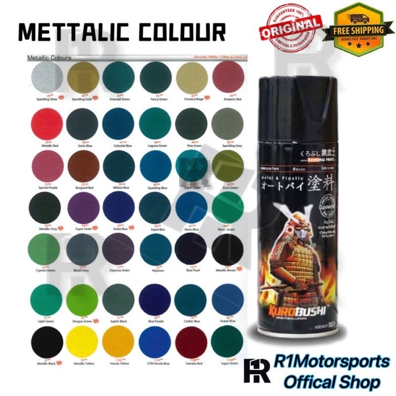 [SAMURAI] METALLIC COLOUR CAN SPRAYS #39~#81 & #93 | Shopee Malaysia