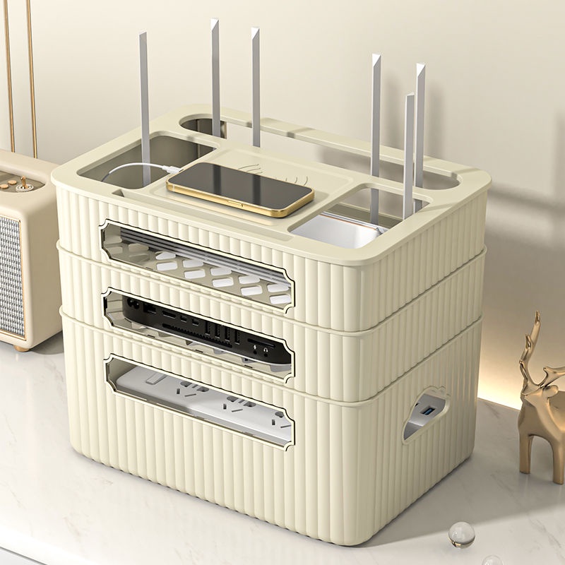 Wifi Router Storage Box TV Set-top Box Shelf Socket Wire Finishing God ...