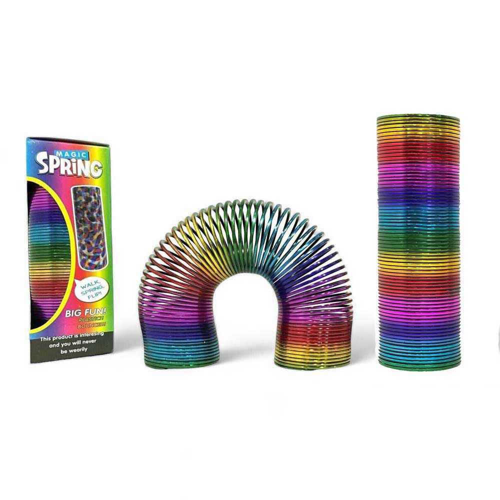 Large Rainbow Magic Spring Fun Toy Stretching 10m Bouncing Rainbow Coil ...