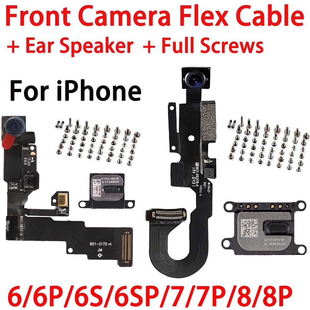 Face Front Camera Flex Cable + Ear Speaker + Full Set Screw Replacement ...