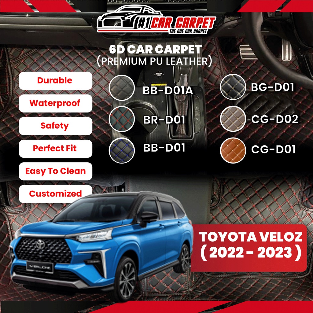 New Toyota Veloz ( 2023 - 2023 ) Vip 6D Car Carpet PU Leather Car Mat ...