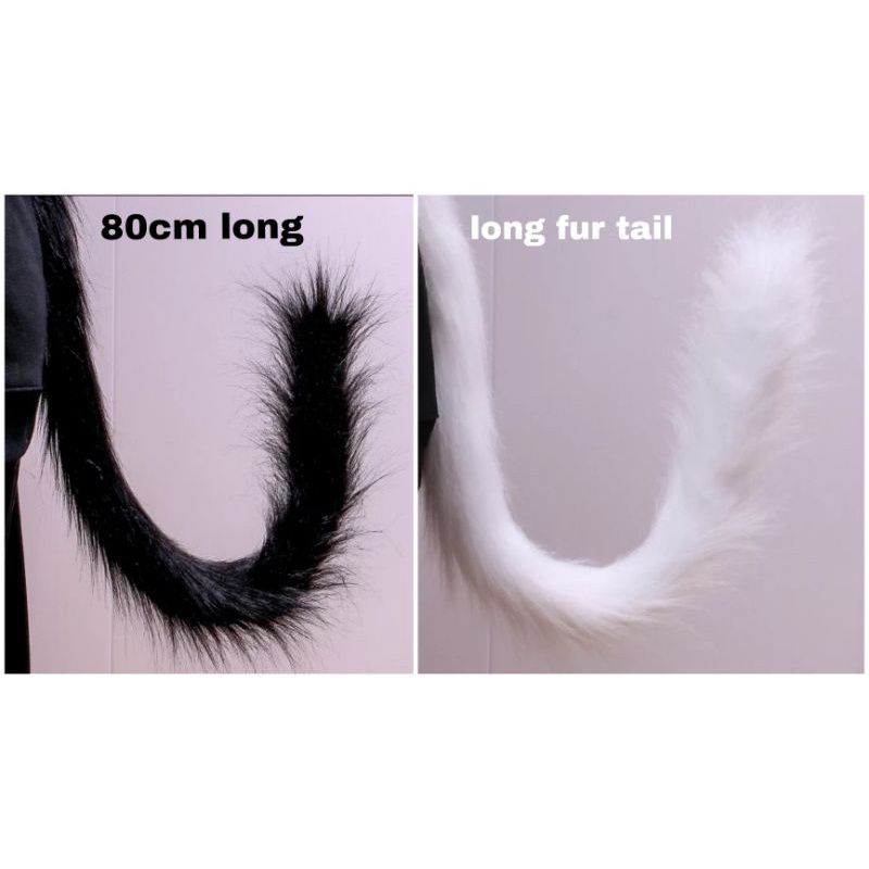 long fur tail 80cm cat tail cosplay neko tail cat cosplay Halloween tail | Shopee Malaysia
