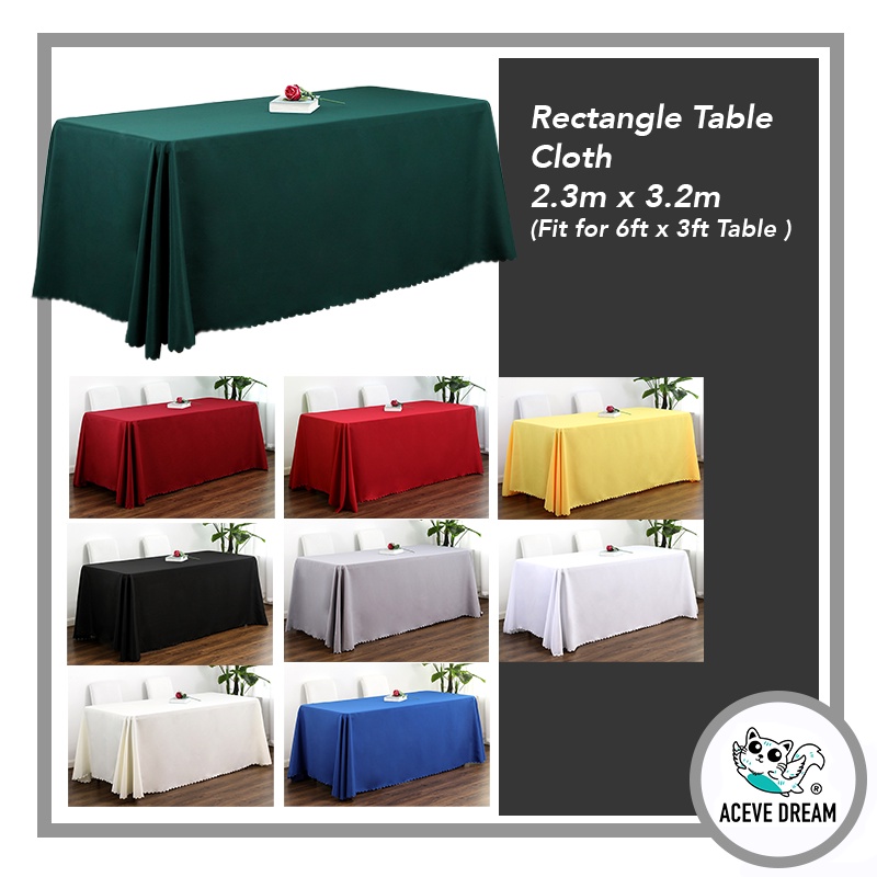 ACEVE DREAM READY STOCK Plain 2.3M x 3.2M (Fit 6x3FT) Rectangle Table ...