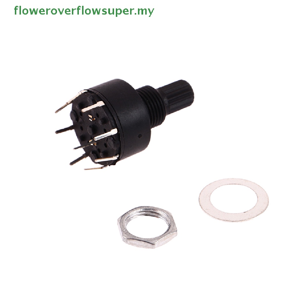 FSMY 1Pc 1/2 Pole 3/4/5/6/8 Position SR16 16mm Rotary Band Switch Axis ...