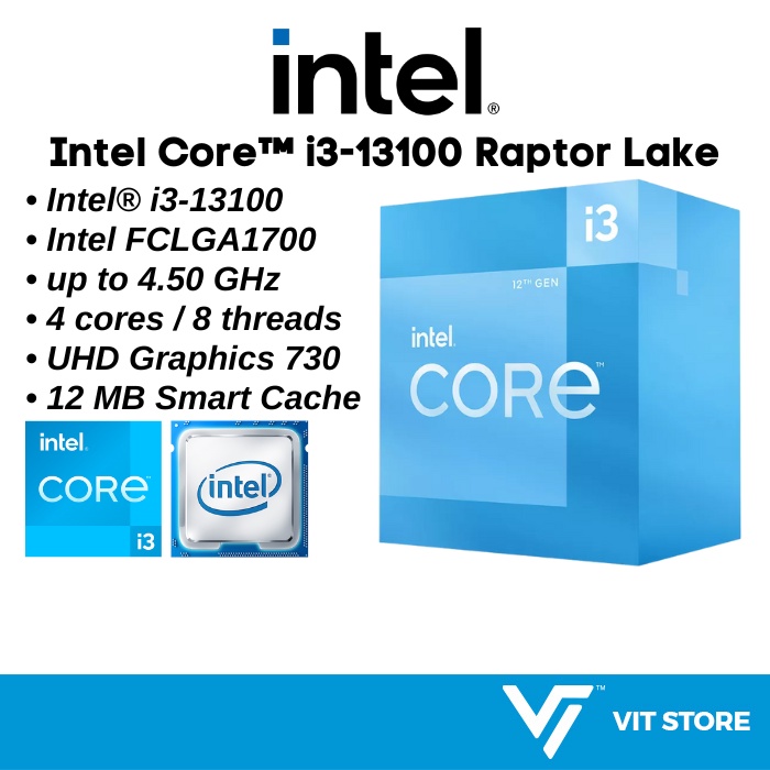 Intel Core i3 13100 / i3 13100F Generasi Ke-13 Pemproses Desktop CPU ...