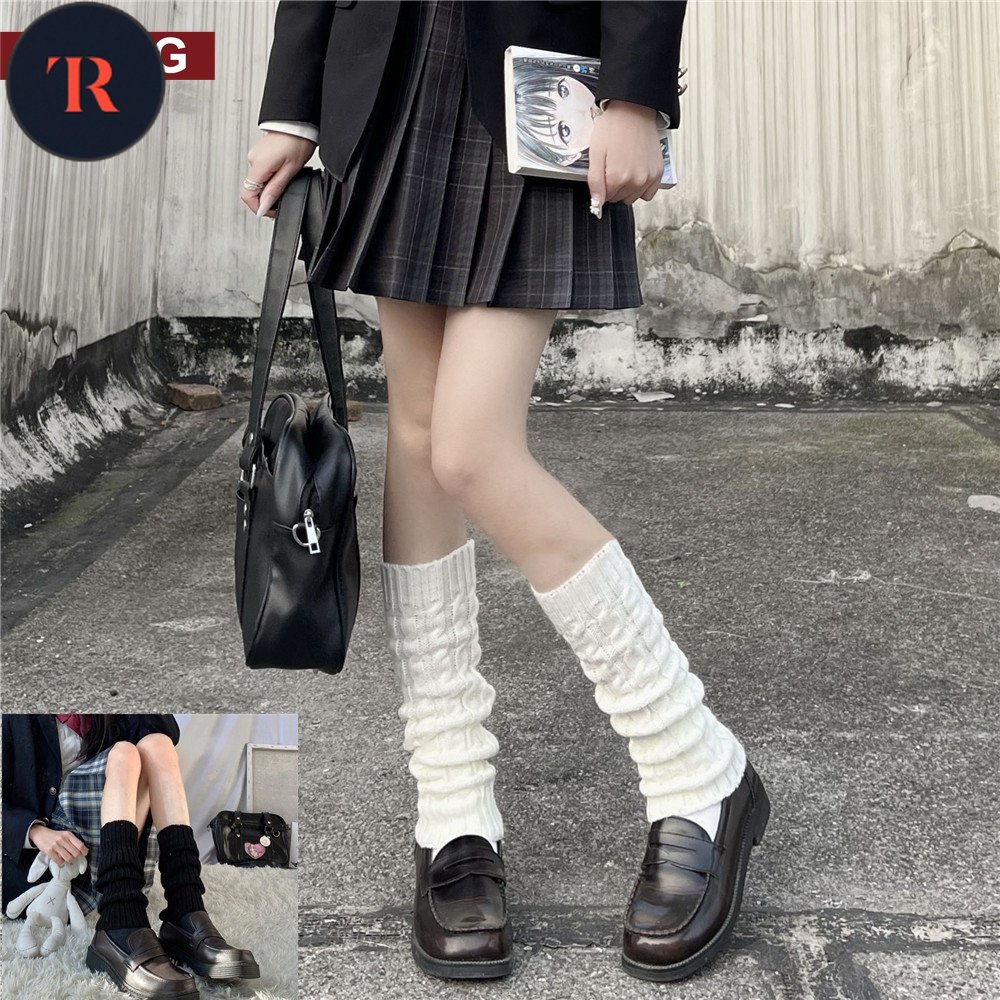 TR- Girl Leg Warm Long Socks Winter Foot Cover Women Lolita Knitted ...
