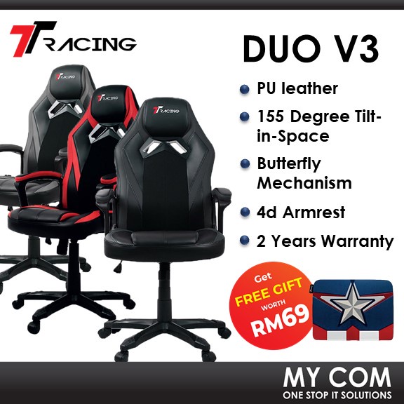 TTRacing Duo V3 PU Ergonomic Gaming Chair Office Chair Kerusi Gaming ...