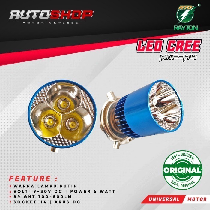 Rtd Rayton CREE LED Headlight Front M11F Socket H4 | Shopee Malaysia