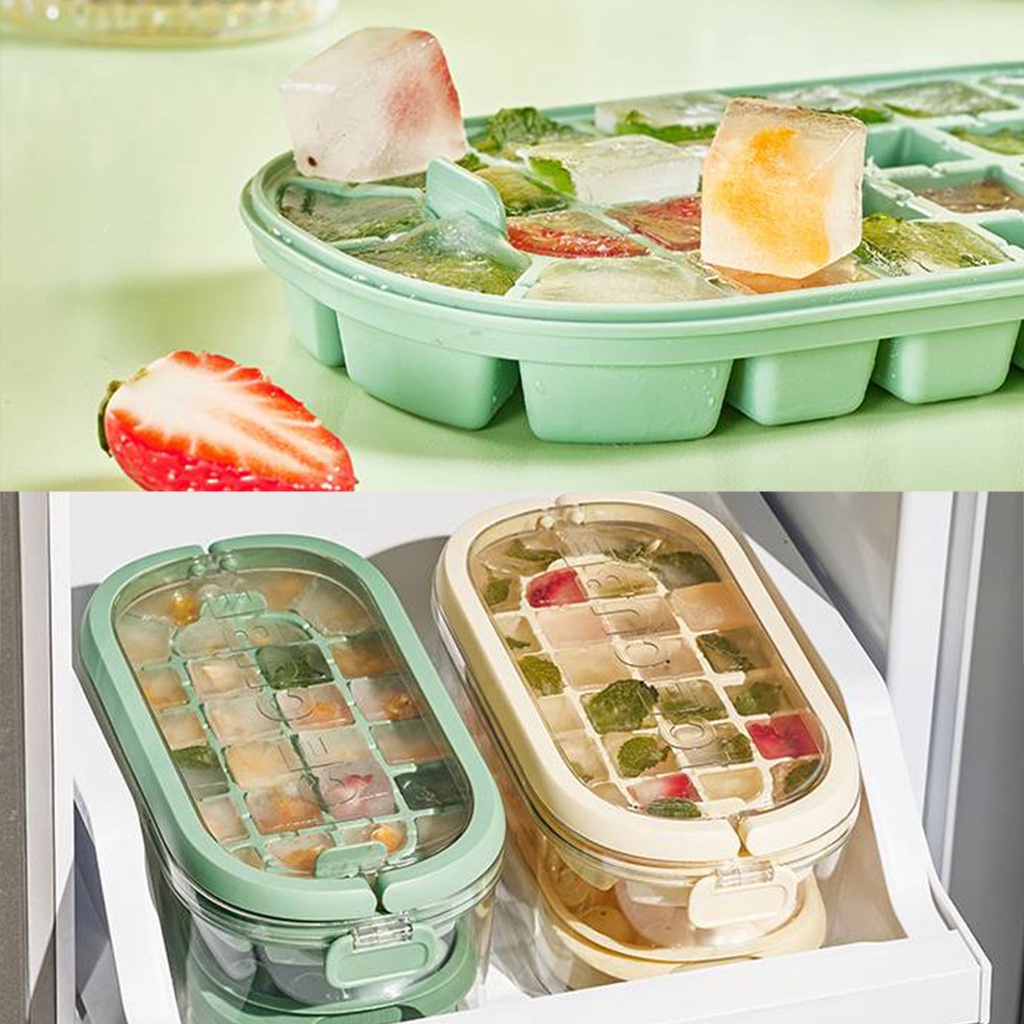 AGL Portable Double Layer 54 Cells Ice Cube Molds Easy Release Silicon ...