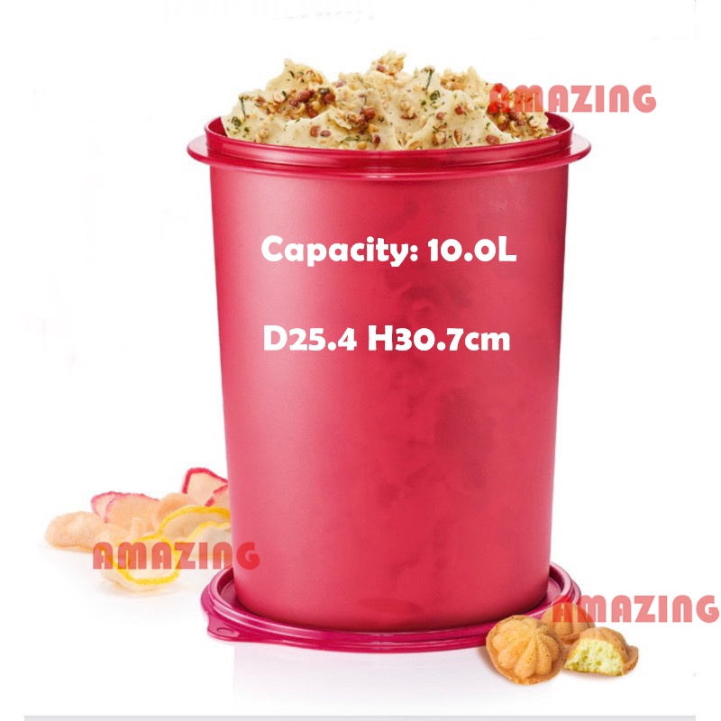 Tupperware Tall Canister 10L/ Bekas Keropok Besar/ Container Kedap ...