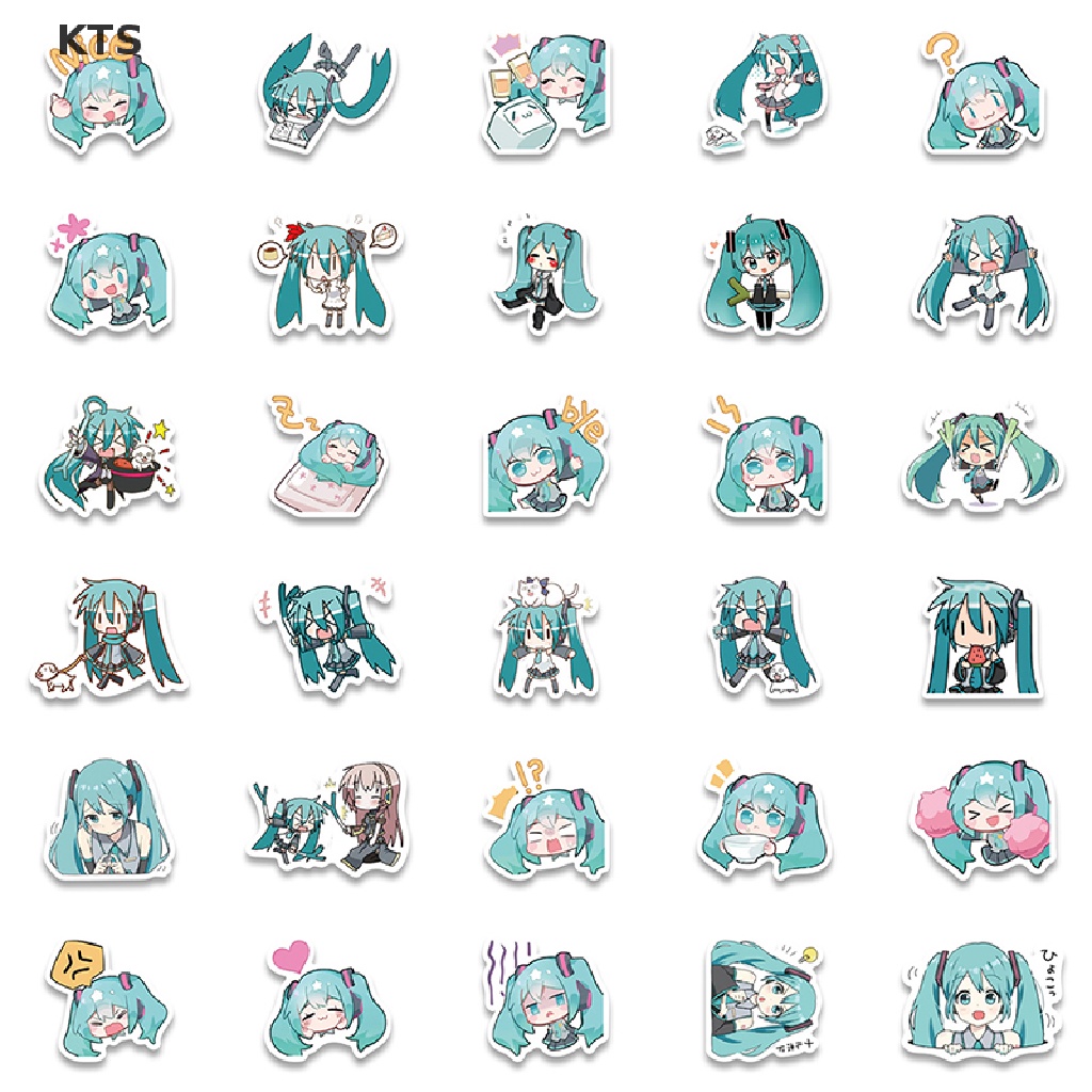 KTS 65Pcs Cartoon Hatsune Miku Graffiti Stickers Guitar Suitcase Laptop ...