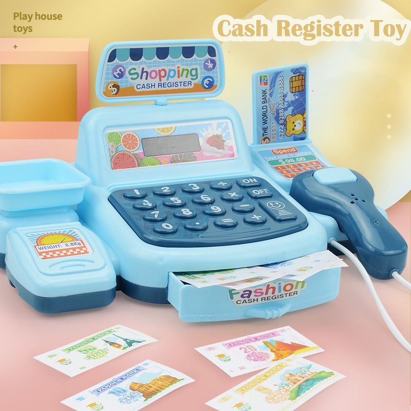 Cashier Machine Toys Pretend Play Set Supermarket Cash Register Casher ...