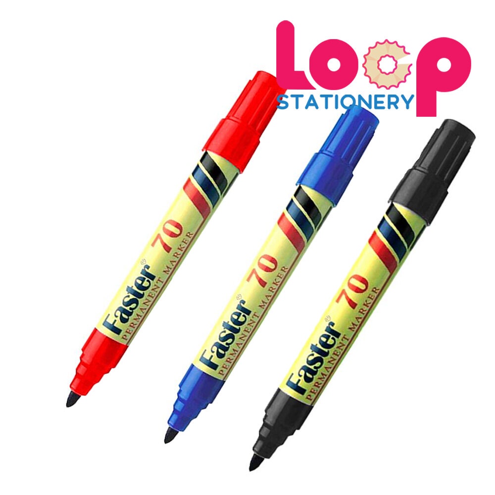 Faster 70 Permanent Marker (Black/ Blue/ Red) | Shopee Malaysia