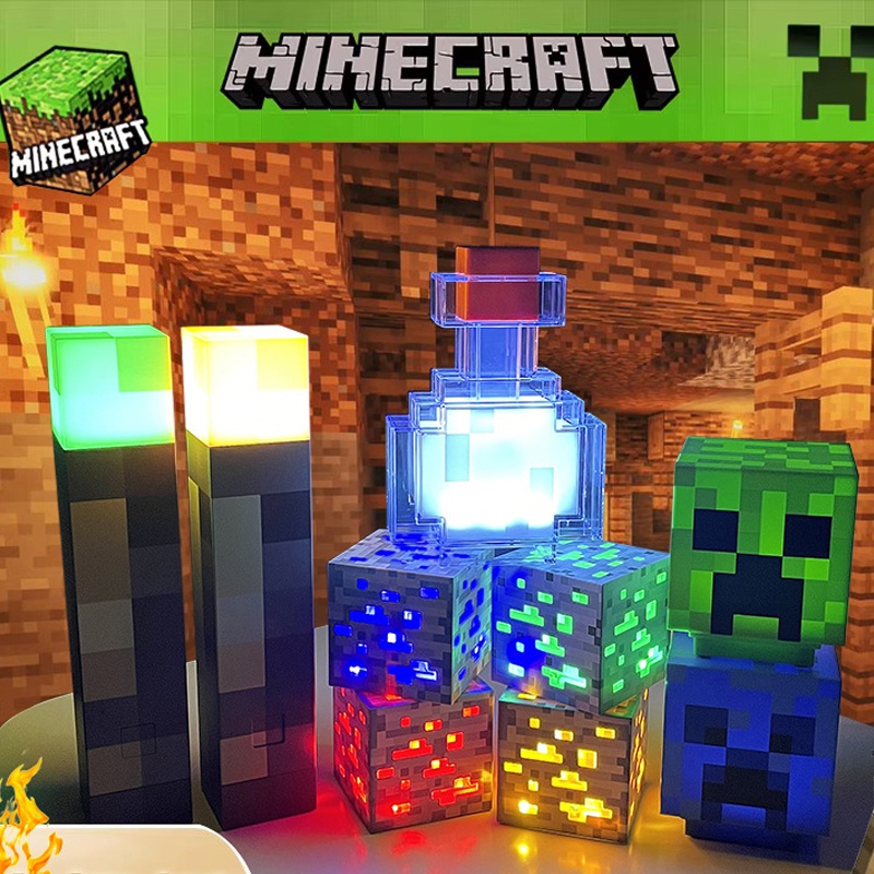 Anime Minecraft Light Up Color Changing Bottle Model LED Night Desktop ...