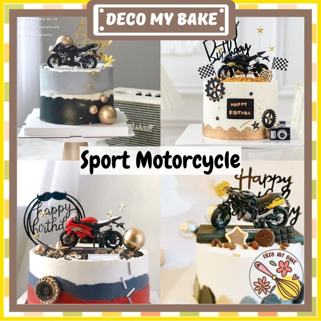 DMB Sport Motorcycle Motorbike Birthday Cake Decoration Cake Topper Kek ...