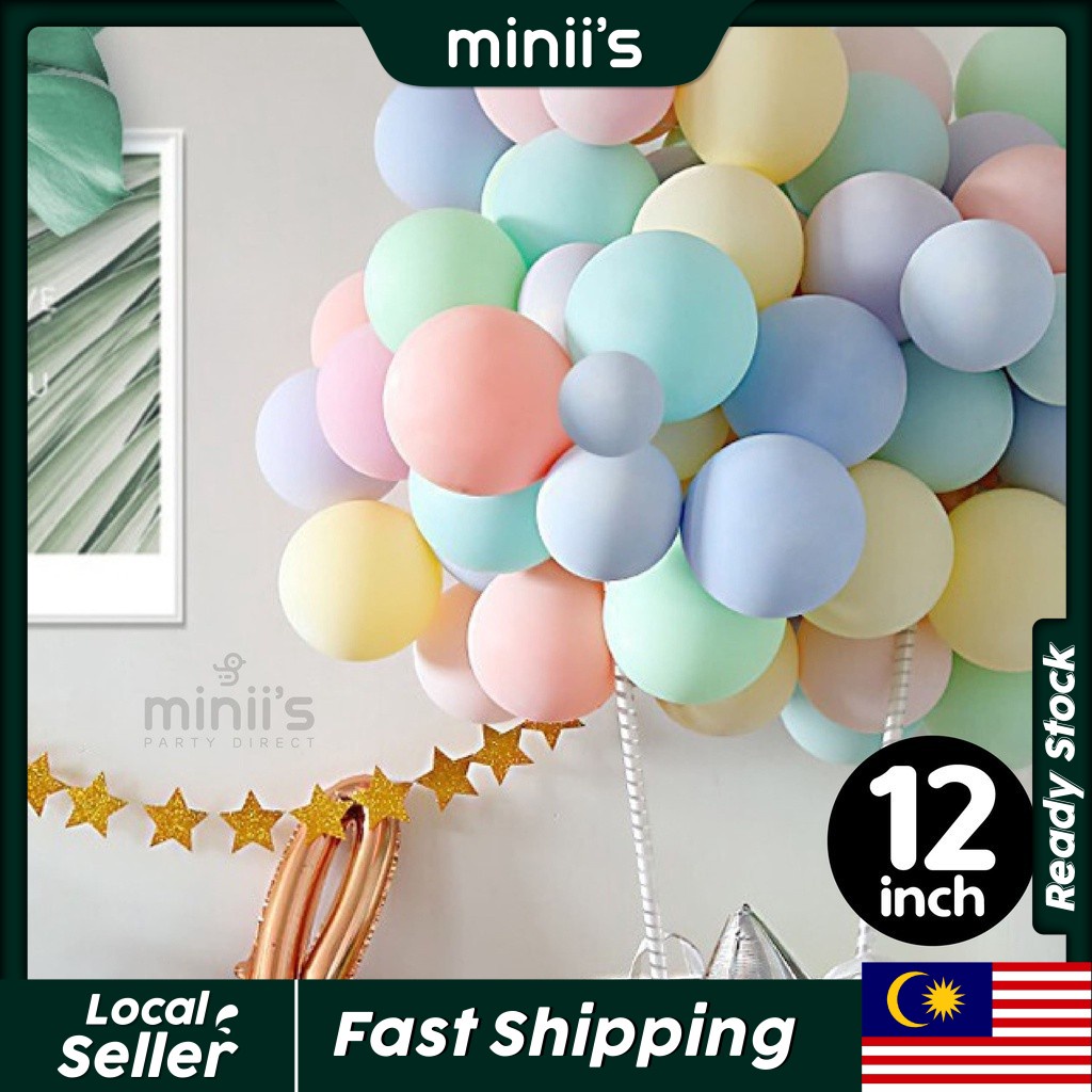 MINIIS PARTY Macarons Balloons 12 Inches Plaster Color Creative Wedding ...