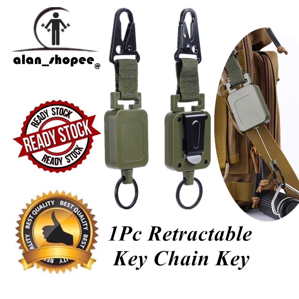 1Pc Retractable Key Chain Key-Rings - Heavy Duty Key Holder Belt Clip ...