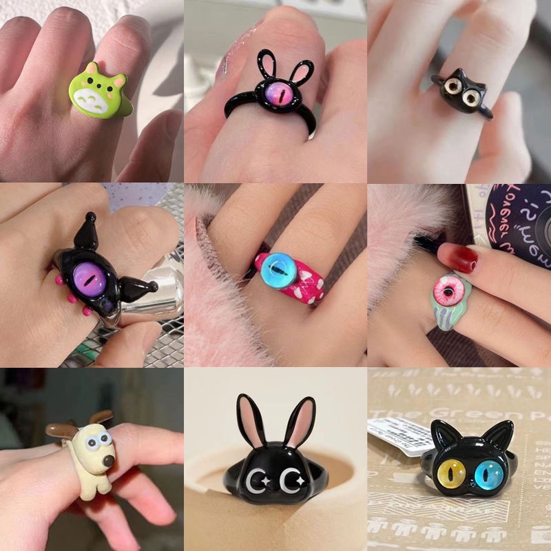 Fashion Alloy Cat Rabbit Big Eyes Ring for Women | Shopee Malaysia