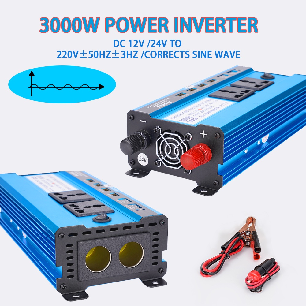3000W Inverter DC 12V 24V 48V To AC 220V Voltage Convertor Transformer ...