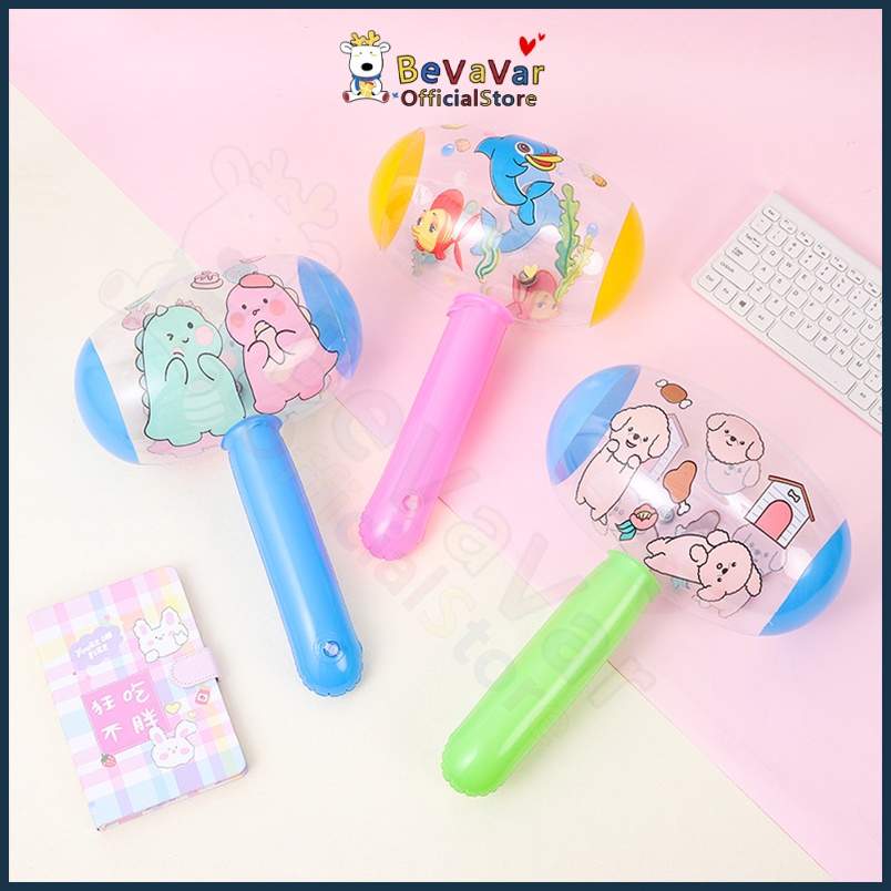 BEVAVAR Cartoon Inflatable Hammer Toys Cute Animal Pattern Baby Rattle ...