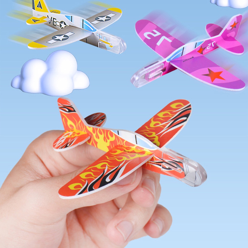 Mini Creative Random Color Foam Small Plane 3D Hand Throw Flying Glider ...