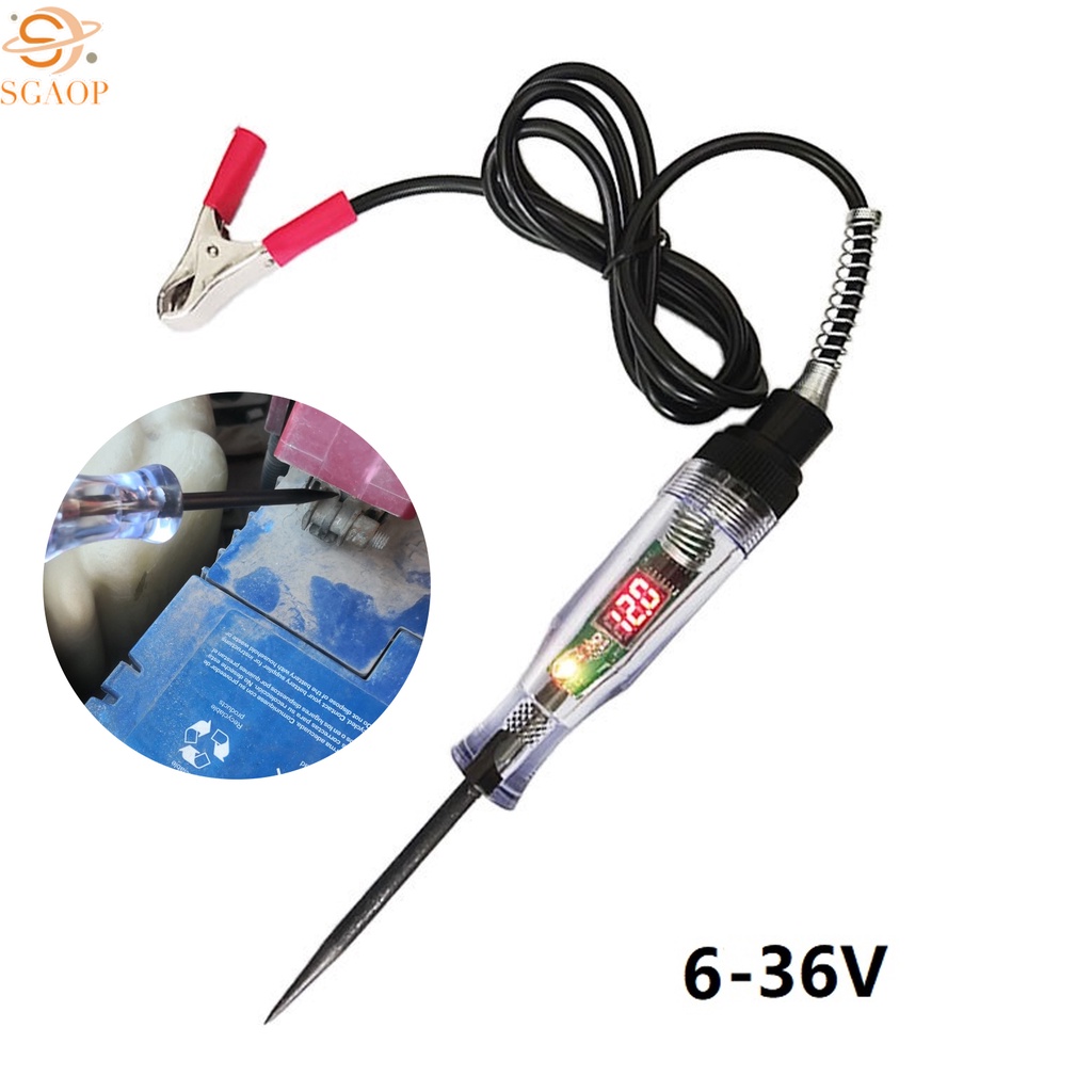 Aop Auto 6V 12V 24V 36V DC Line Tester Tools Car diagnostic Probe Test ...