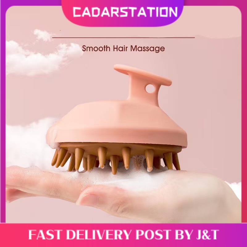 CS_ Japan Soft Silicon Shampoo Brush Hair Head Body Bath Washing Scalp ...
