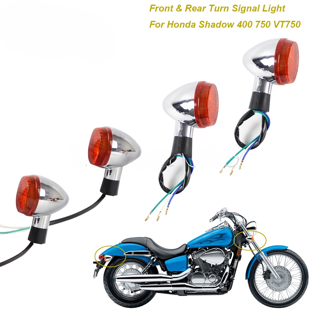 Chrome Motorcycle Bullet Front Rear Lamp Turn Signals Indicator Flasher ...