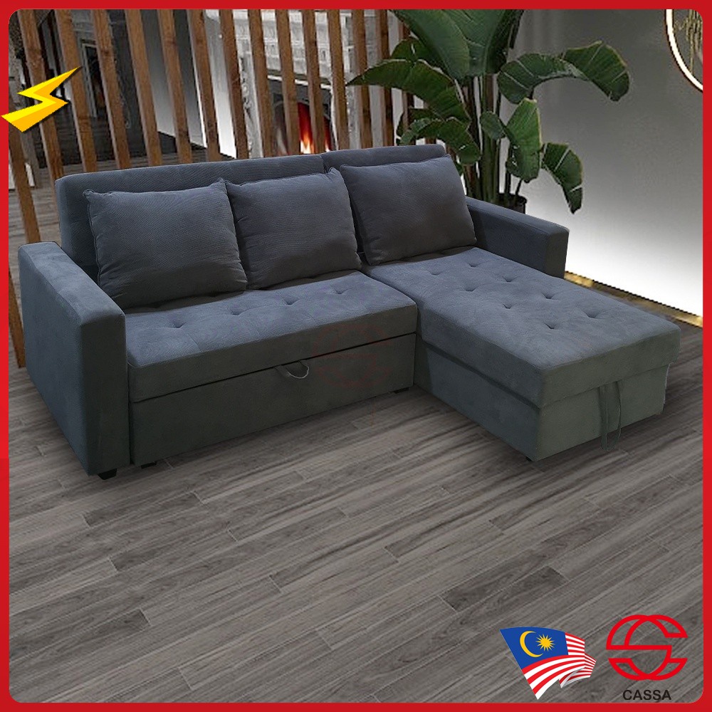 [NEW LAUNCH - Free 3 unit Pillows] Cassa Grace Sofa Set L Shape Sofa with Multifunctional Sofa ...