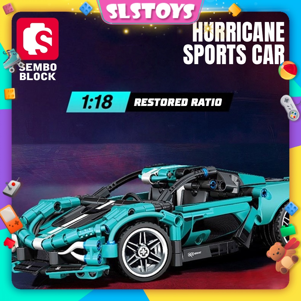 Sembo Block 701054 Technique Blue Racing Car Transport Sport Vehicle ...