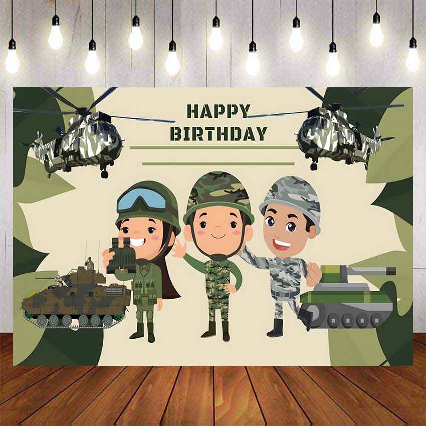 Army Camouflage Birthday Backdrop For Photography Baby Shower Kids ...