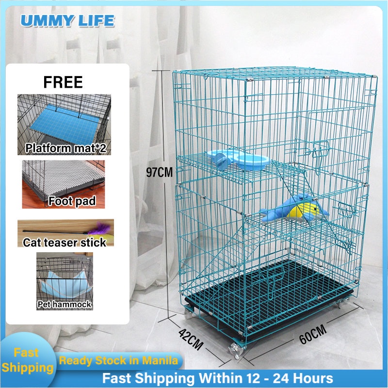 Cat Cage Easy Assemble Kitten Hamster Cage Pet 2/3/4 Large Layer ...