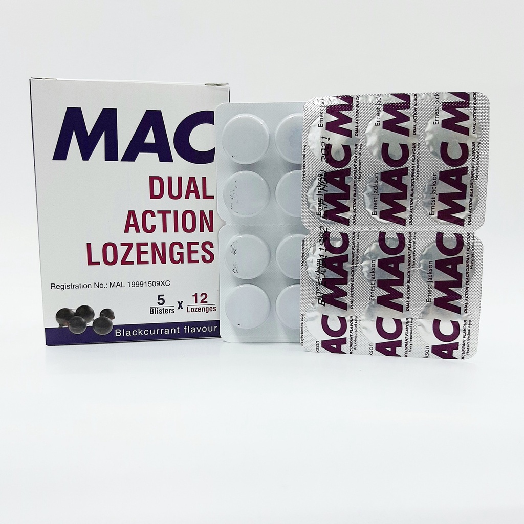 MAC Dual Action Lozenges Blackcurrant Flavour 12s (1 strips) | Shopee ...